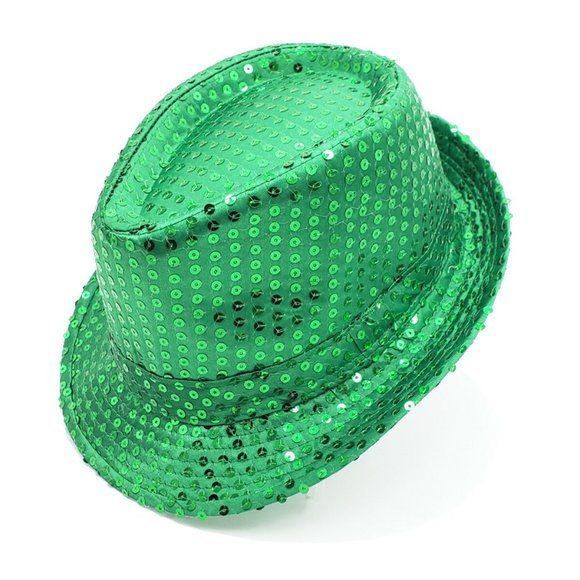 unbranded | Party Supplies | Lucky Irishman Sequin Fedora Hat Green ...